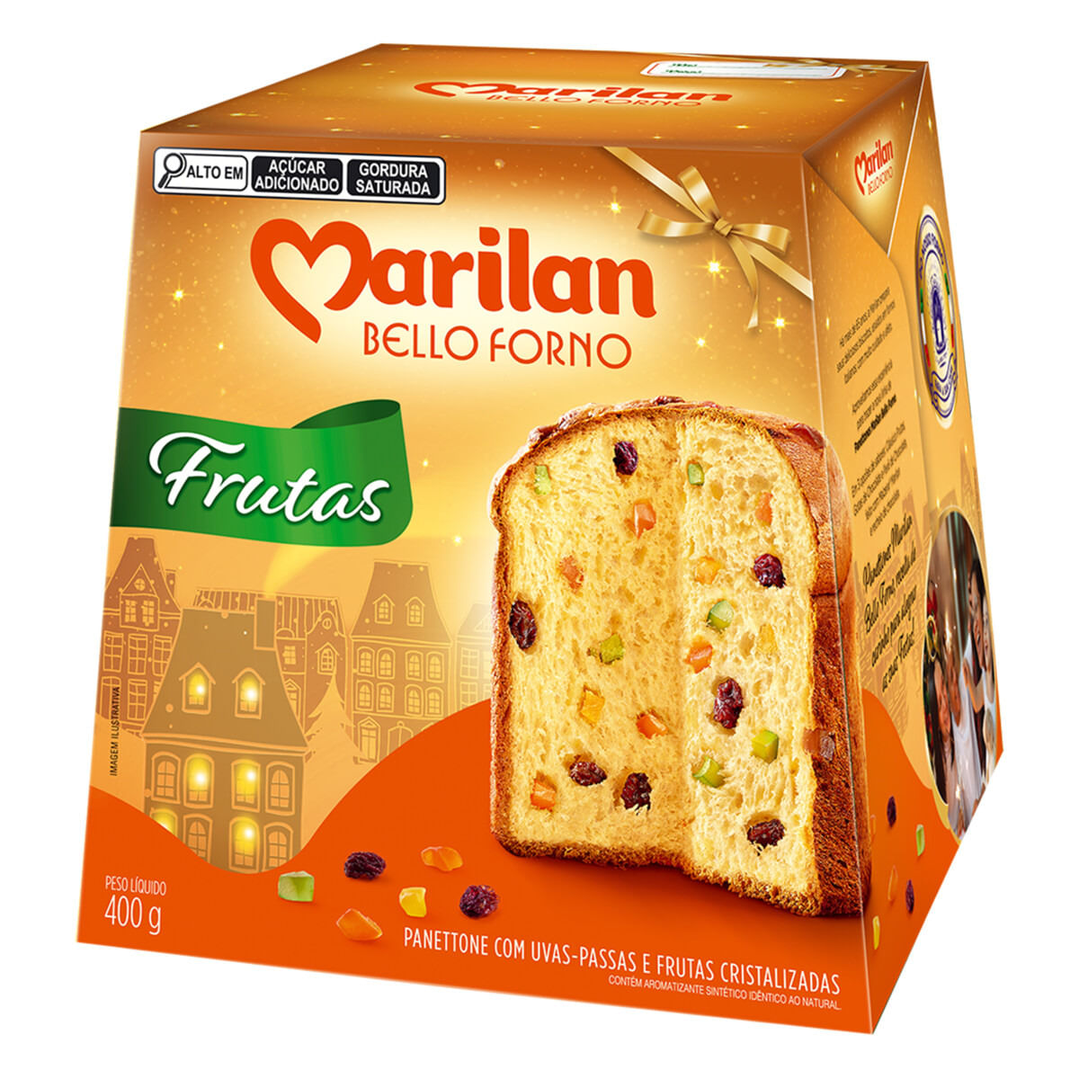 Panettone Marilan Bello Forno c/ Frutas Cristalizadas e Uvas-Passas ...