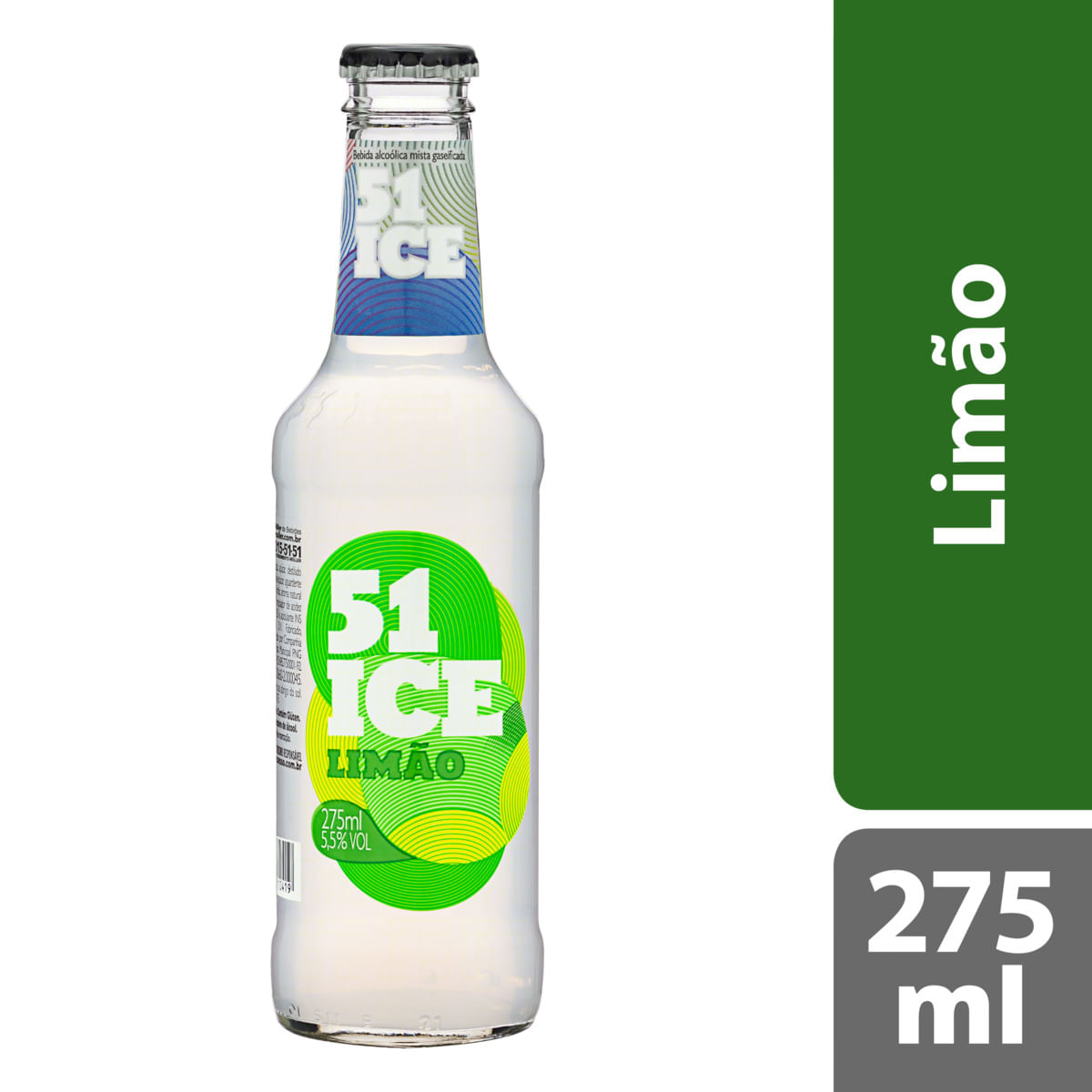 Bebida Mista Alcoólica Gaseificada 51 Ice Limão Long Neck 275ml ... Bebida Mista Alcoólica Gaseificada 51 Ice Limão Long Neck 275ml ...