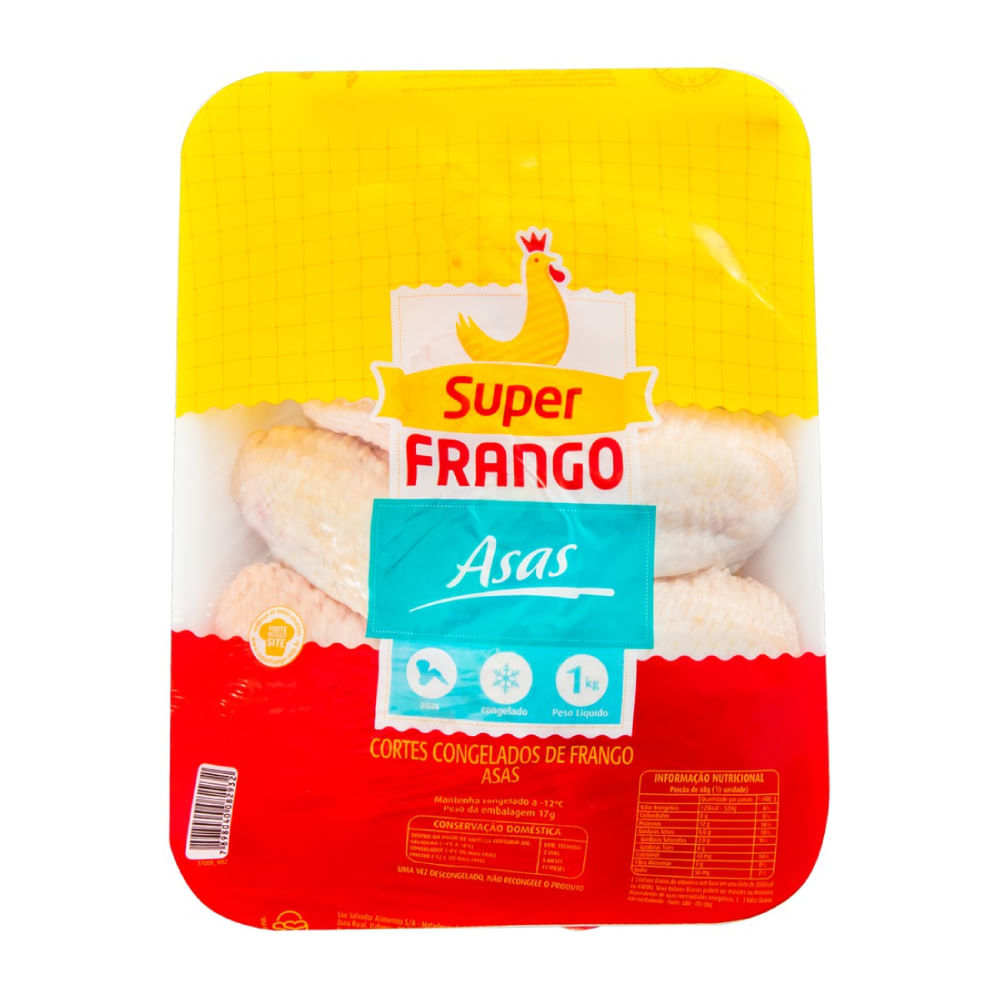 Asa de Frango Super Frango Congelado Bandeja 1Kg | Mercantil Atacado