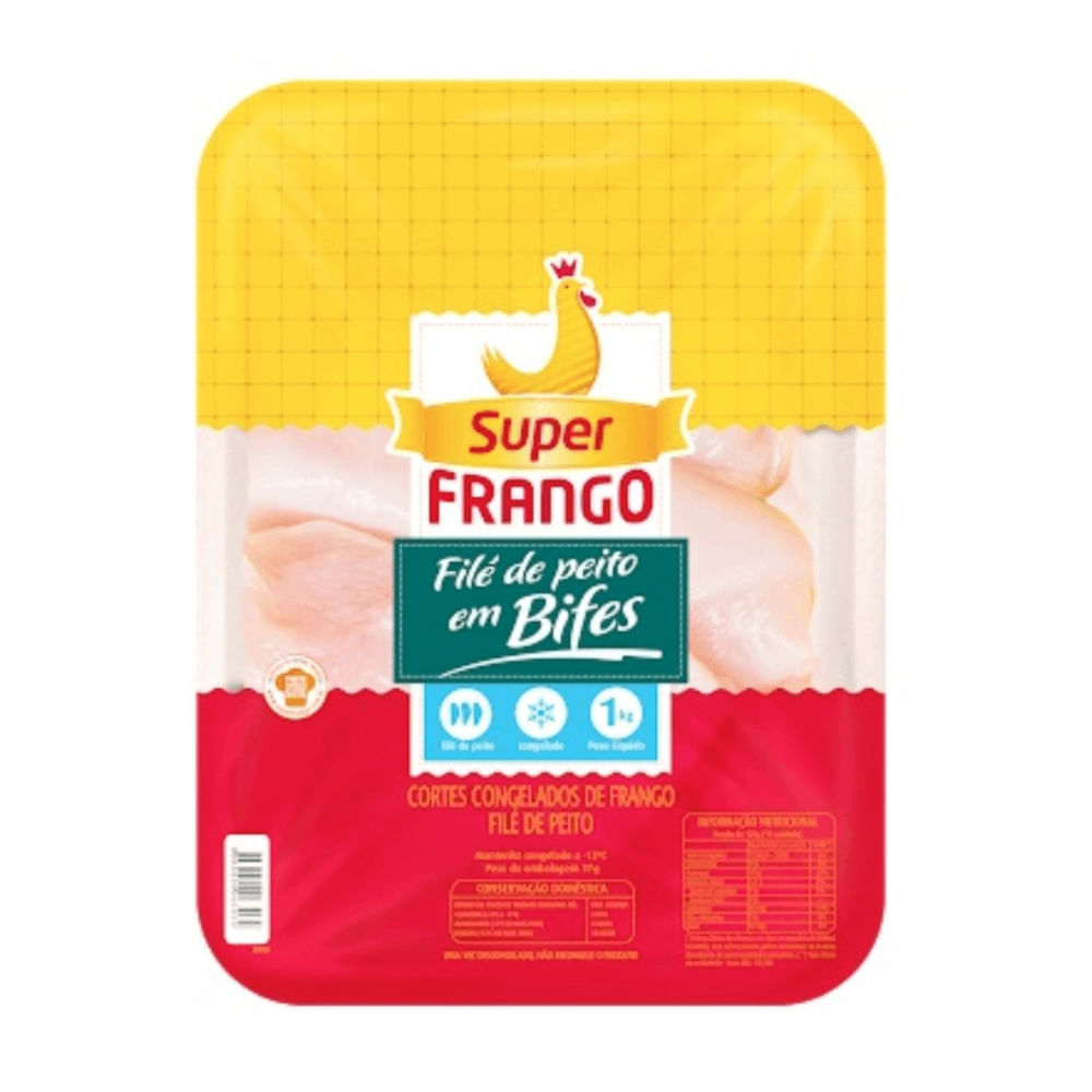 Filé de Peito de Frango Super Frango Bife Bandeja 1Kg | Mercantil Atacado